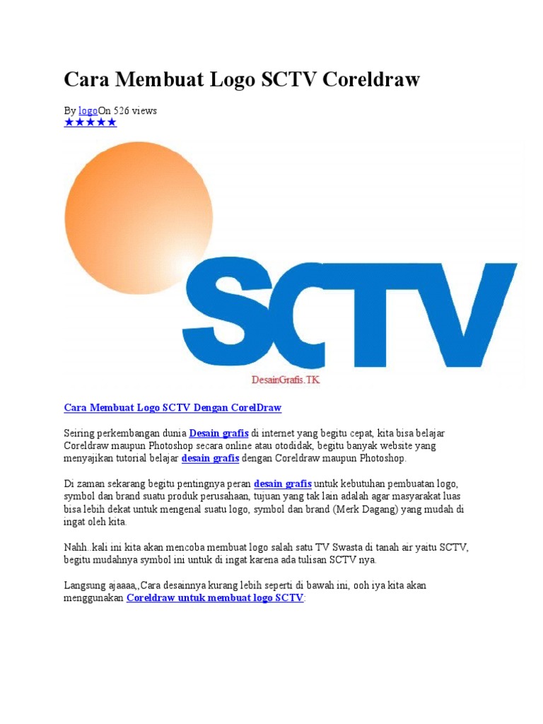 Cara Desain Logo SCTV di CorelDraw | PDF