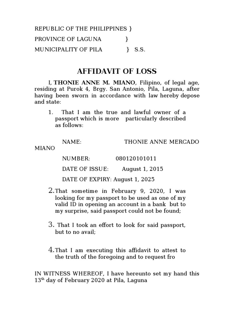 Sample Affidavits | PDF | Affidavit | Common Law