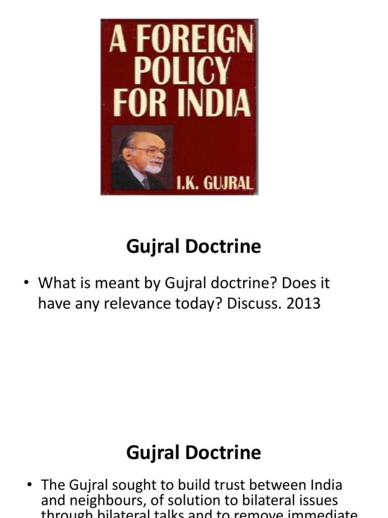 Gujral Doctrine | PDF | South Asia | Pakistan
