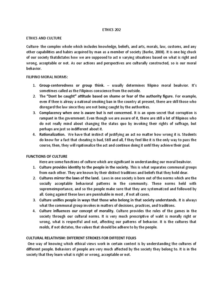 ETHICS 202 Handout | PDF | Morality | Value (Ethics)