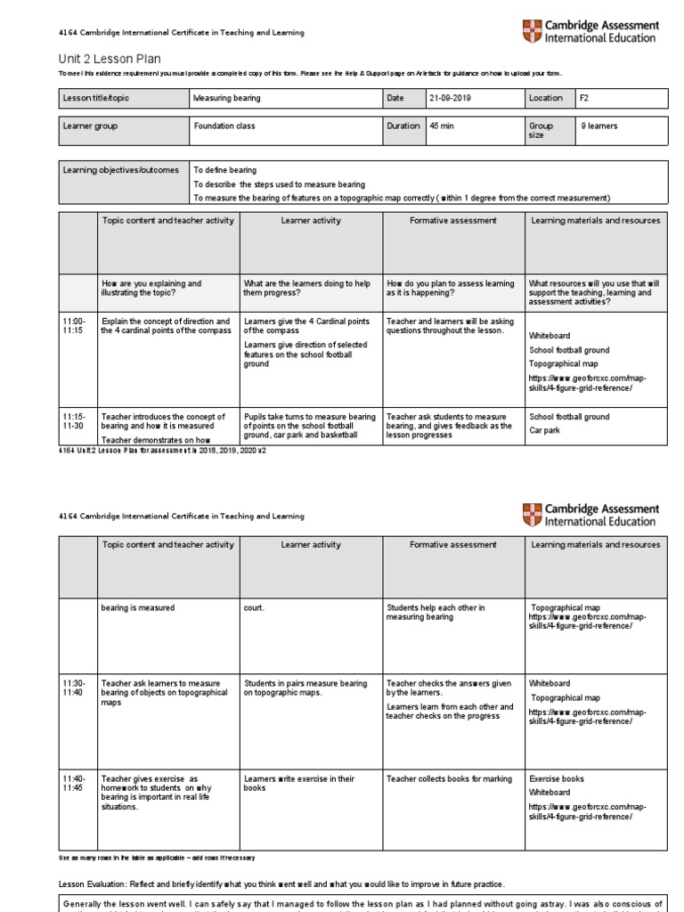 Unit 2 Lesson Plan | Download Free PDF | Lesson Plan | Educational ...