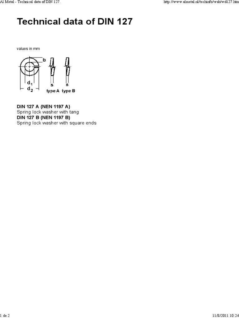 Al Metal - Technical Data of DIN 127 PDF | PDF