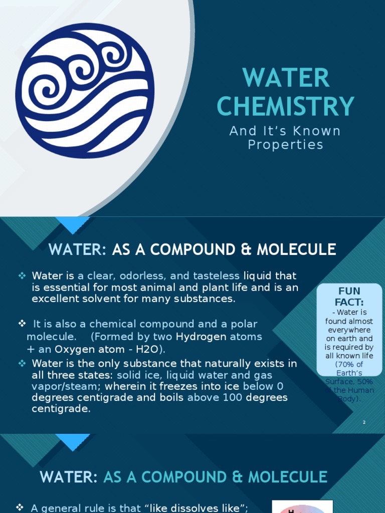 Water Chem | PDF | Properties Of Water | Chemical Polarity