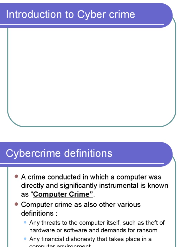 Understanding Cyber Crime Definitions | PDF | Cybercrime | Spamming