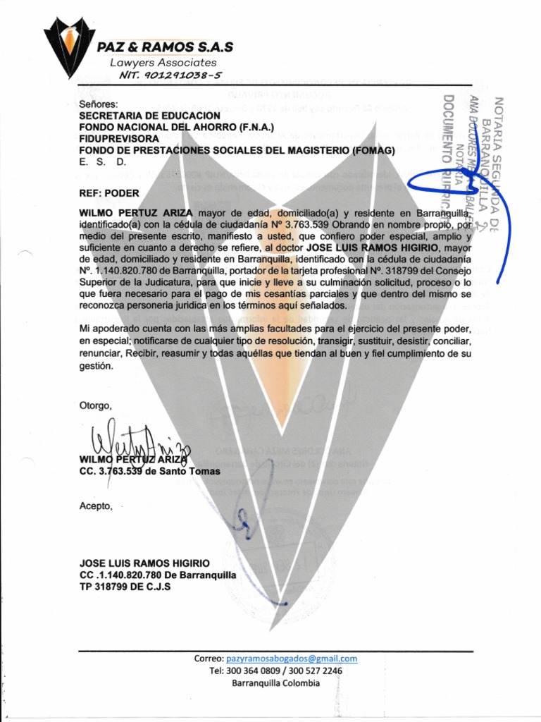 Ejemplo de Poder Amplio y Suficiente | PDF | Virtud | Instituciones ...