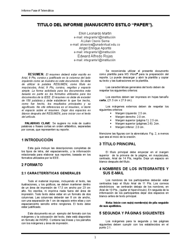 Plantilla Formato - IEEE TELEMATICA UNAD | PDF | Soporte | Codificaciones