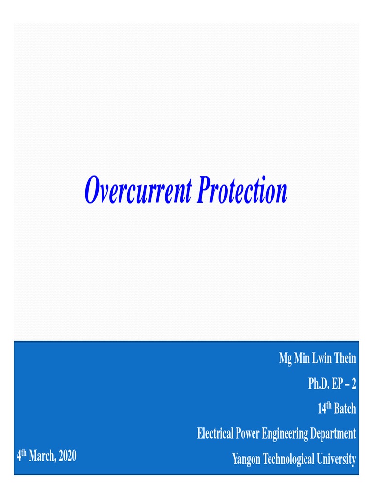 Overcurrent Protection | PDF | Relay | Fuse (Electrical)