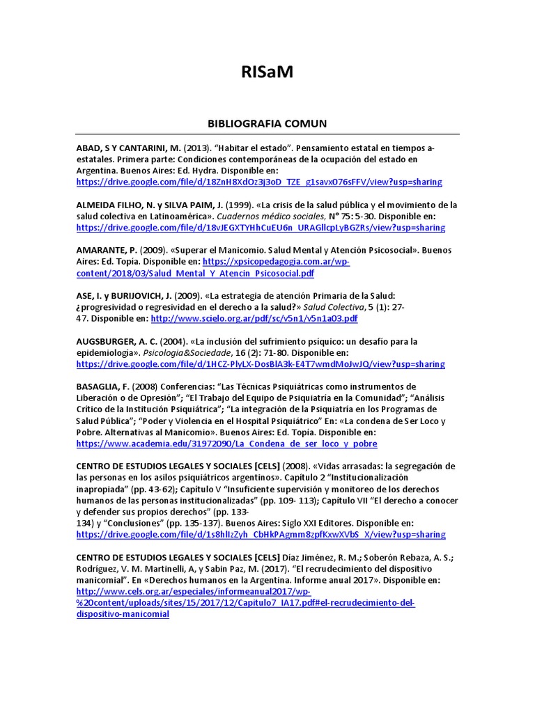 RISaM Bibliografía Total | PDF | Trabajo Social | La violencia contra las mujeres