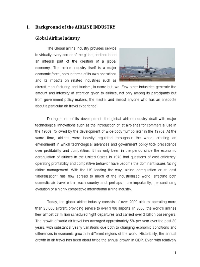 Background of The AIRLINE INDUSTRY | PDF | Business Class | Airlines