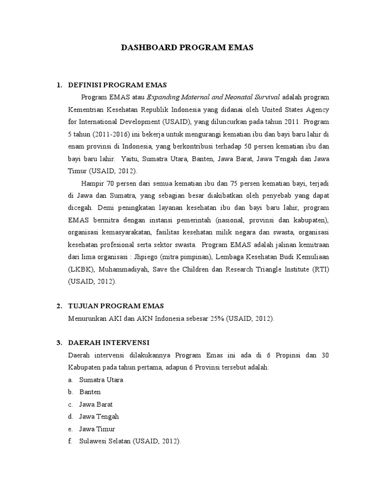 Dashboard Program Emas | PDF