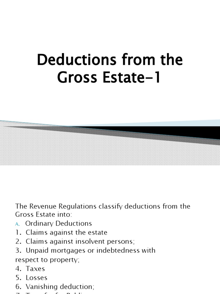 Gross Estate Deductions Explained | PDF | Promissory Note | Tax Deduction