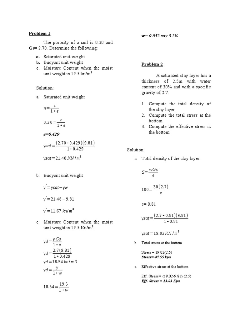Geotech Problem | PDF | Solid Mechanics | Soil
