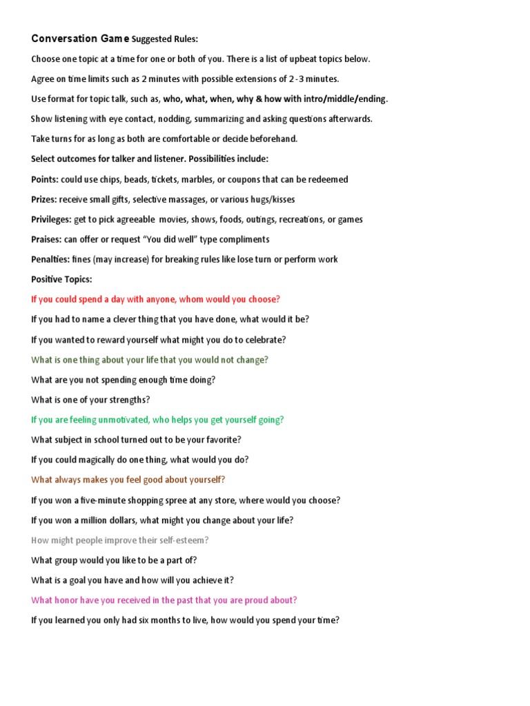 Conversation Game | PDF