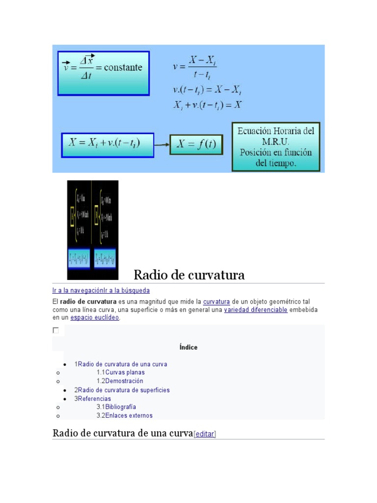 Radio de curvatura: concepto, fórmulas y aplicaciones | PDF ...