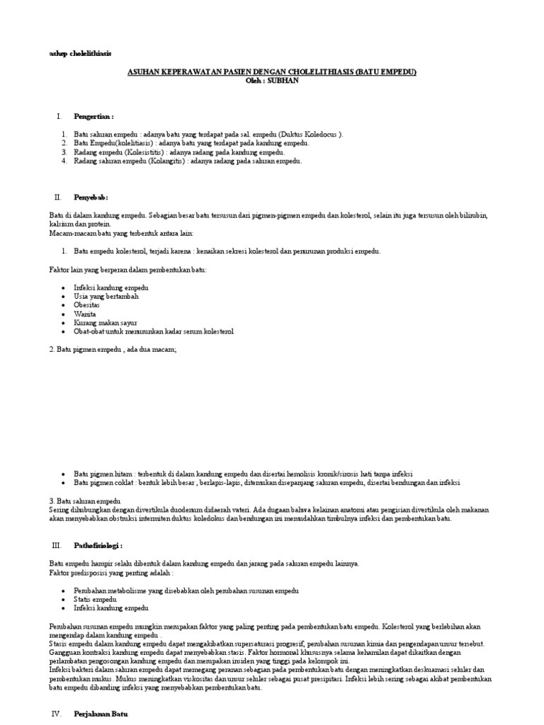 Asuhan Keperawatan untuk Batu Empedu | PDF