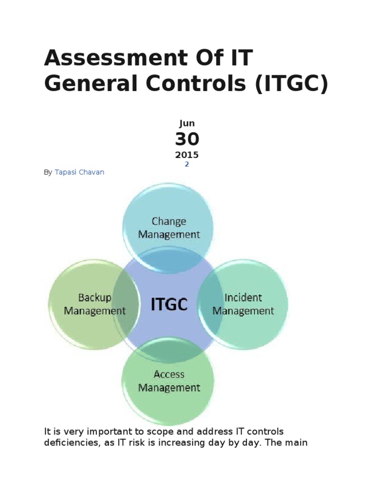 Assessment of IT General Controls | PDF | Sarbanes–Oxley Act | Internal ...