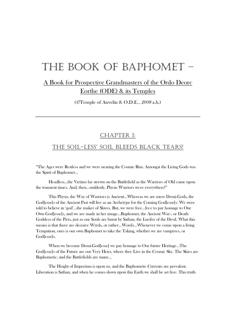 The Book of Baphomet | PDF | Religious Faiths | Mythology