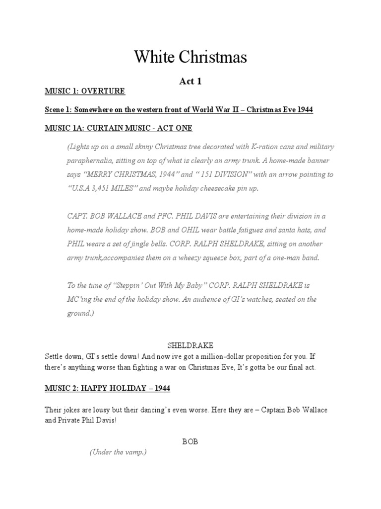 White Christmas Musical Script Excerpt | PDF | Christmas Music | Christmas