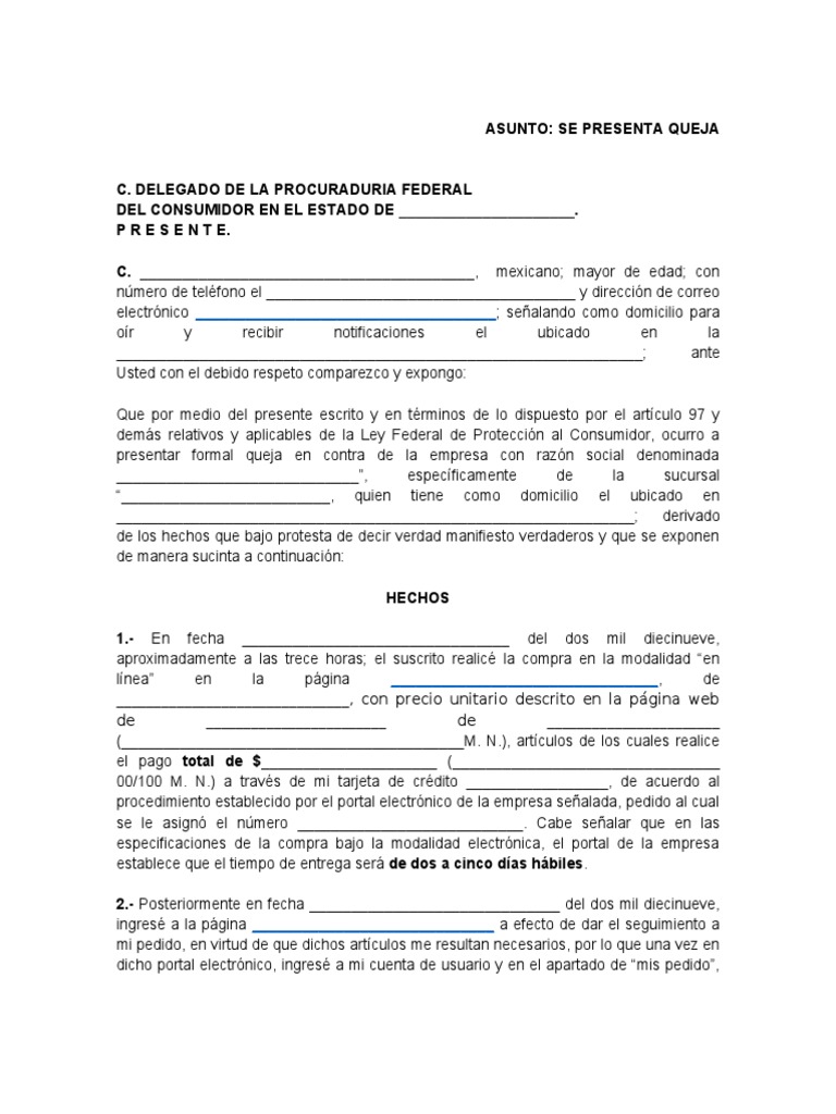 Queja Ante Profeco | PDF | Business