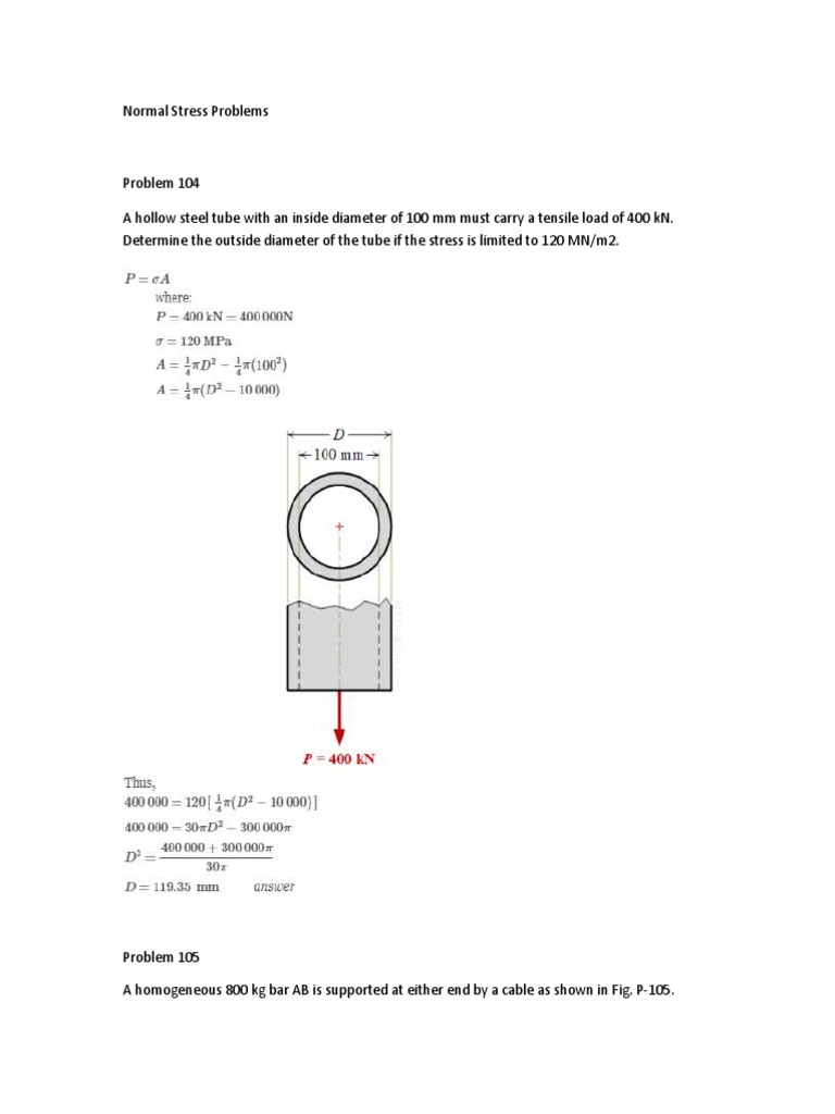 Normal Stress Problems | PDF