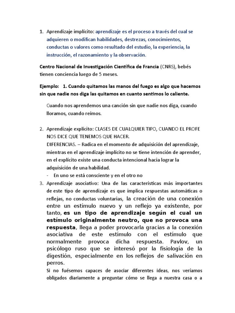 Aprendizaje Implícito | PDF | Aprendizaje | Ciencia cognitiva