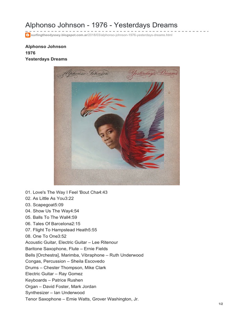 Alphonso Johnson - 1976 - Yesterdays Dreams | PDF | Funk | Music