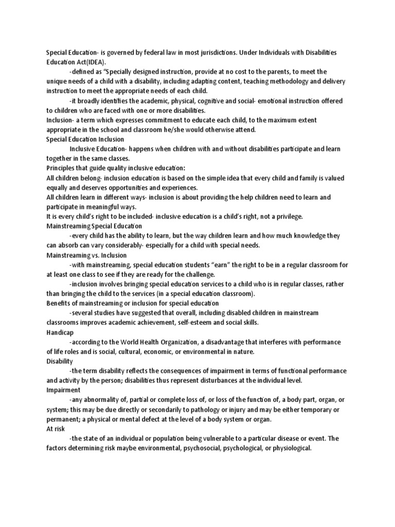 Special Education | PDF | Inclusion (Education) | Special Education