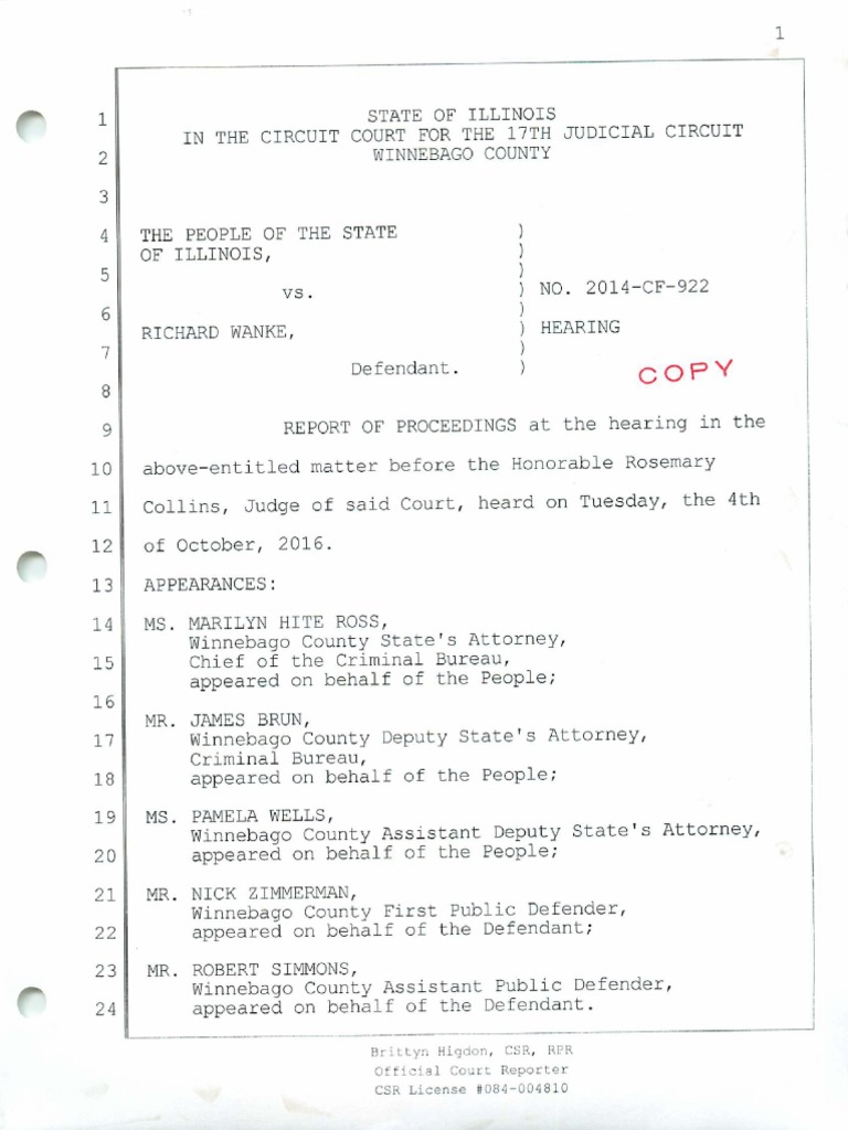 10-04-16 Transcript Case 922 | PDF | Deposition (Law) | Cartridge ...