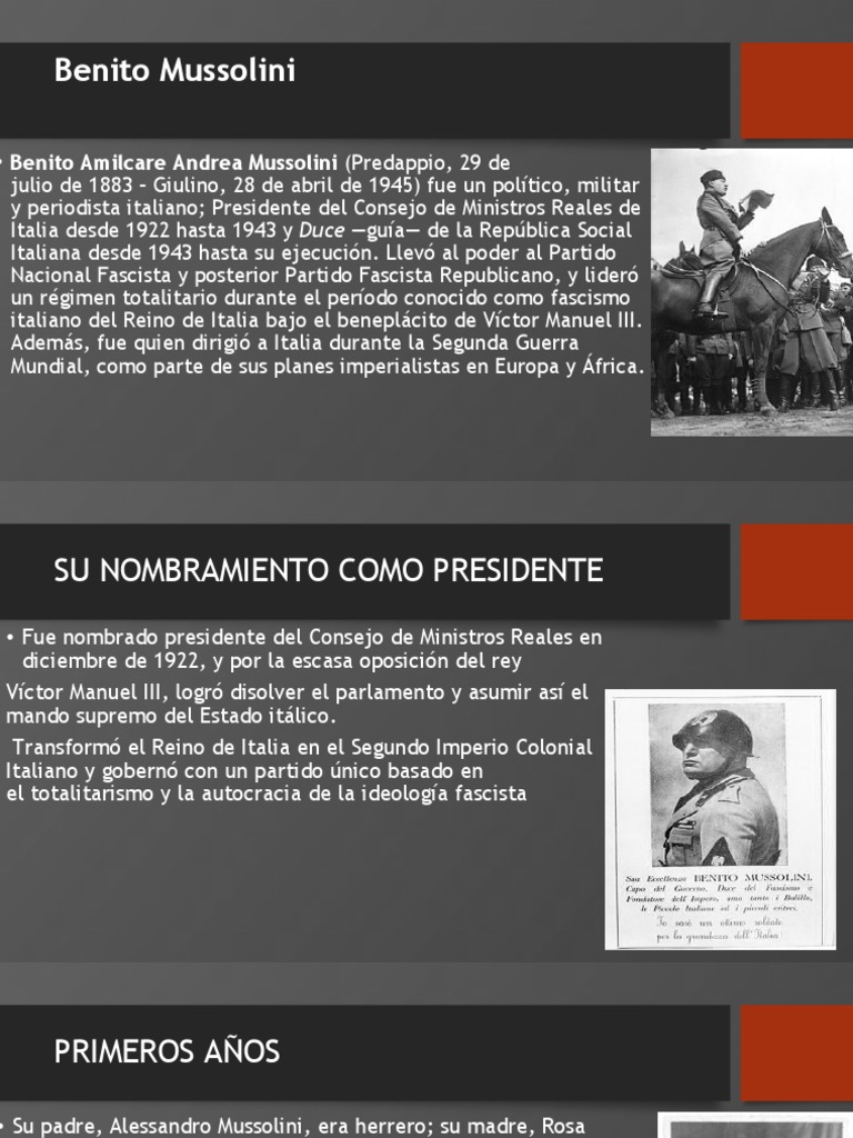 Resumen del fascismo de Mussolini | PDF | Benito Mussolini | Relaciones ...