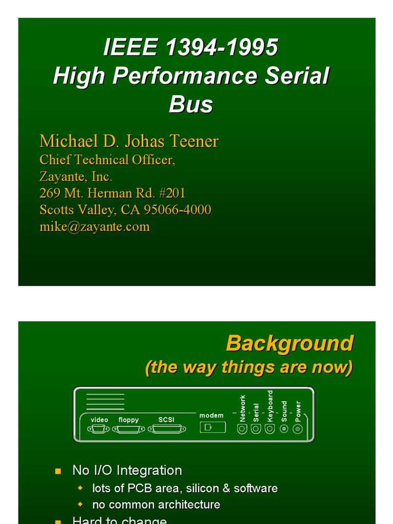 IEEE 1394-1995 High Performance Serial Bus | PDF | Computer ...