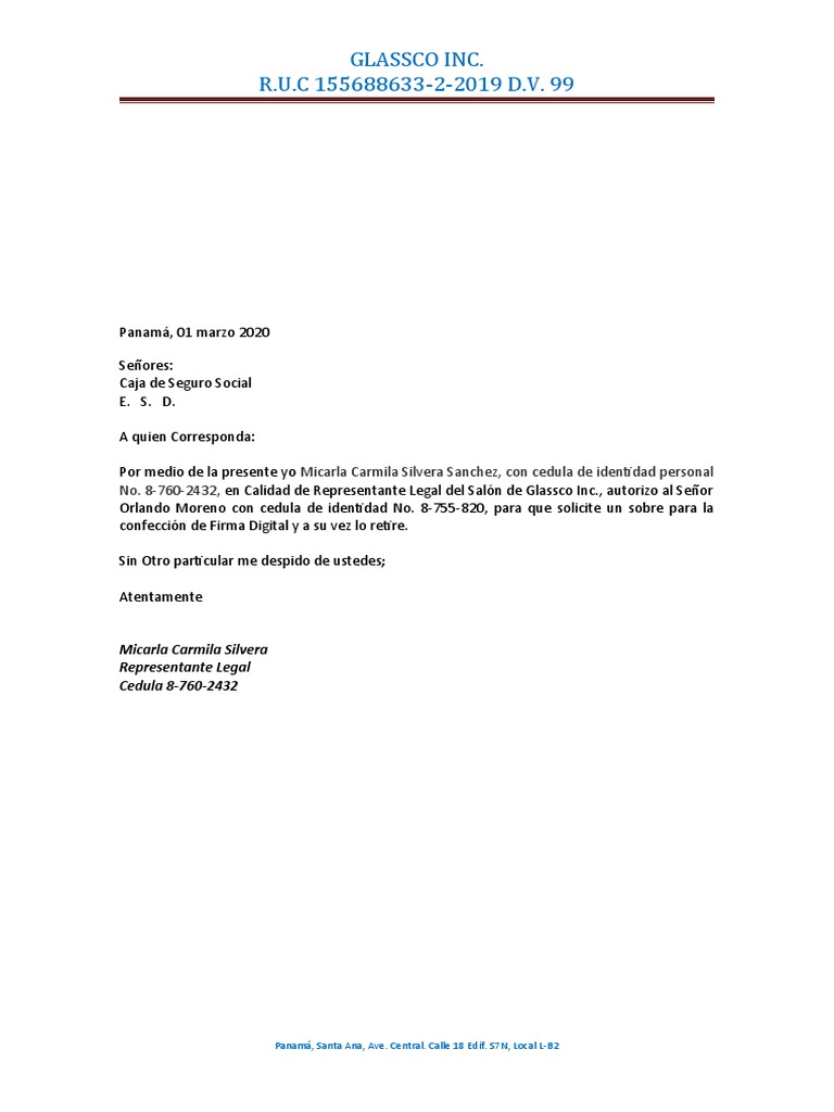 Carta para Firma Digital | PDF