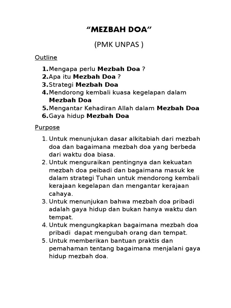 Mezbah Doa | PDF