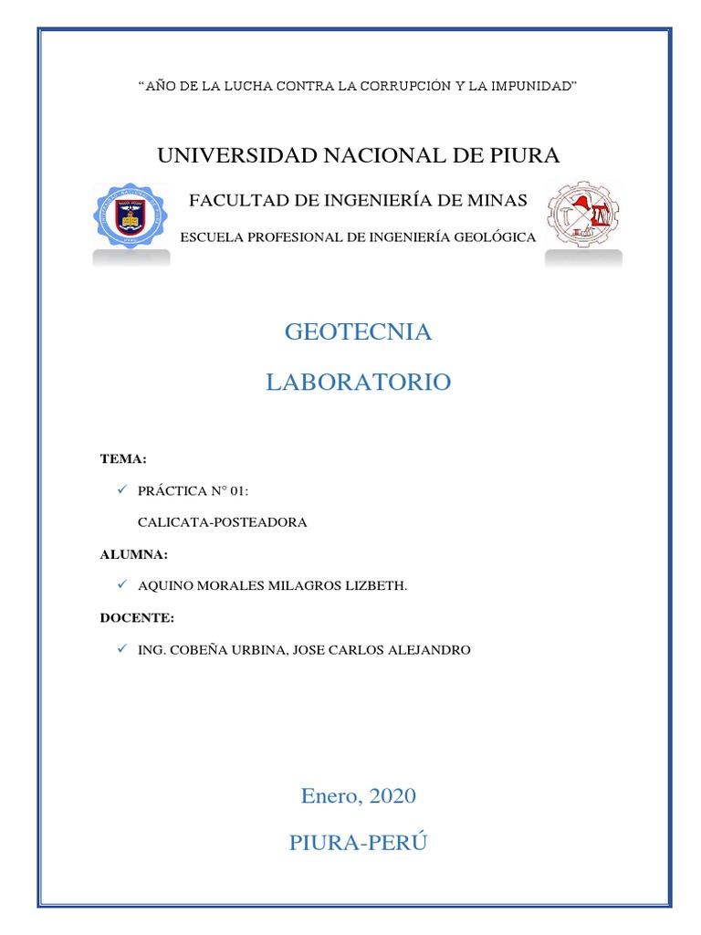 PRACTICA #1 - POSTEADORA Final PDF | PDF | Suelo | Naturaleza