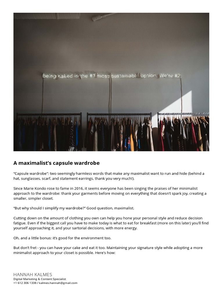 Maximalist Capsule Wardrobe Guide | PDF | Clothing | Softlines (Retail)