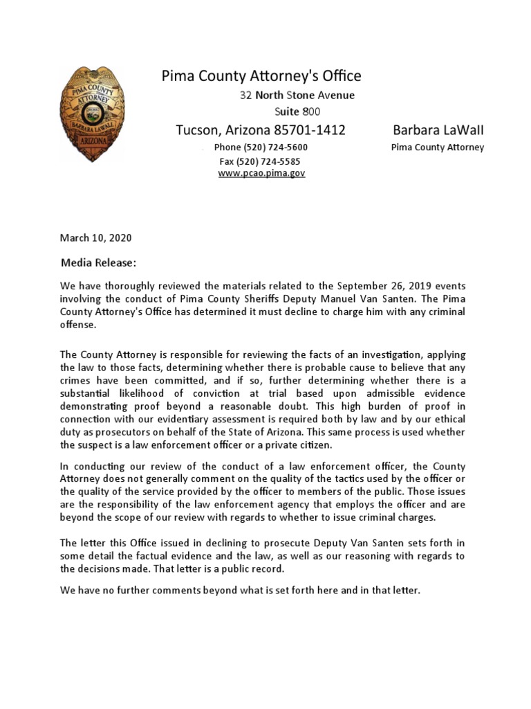 Pima County Attorney's Office About | PDF