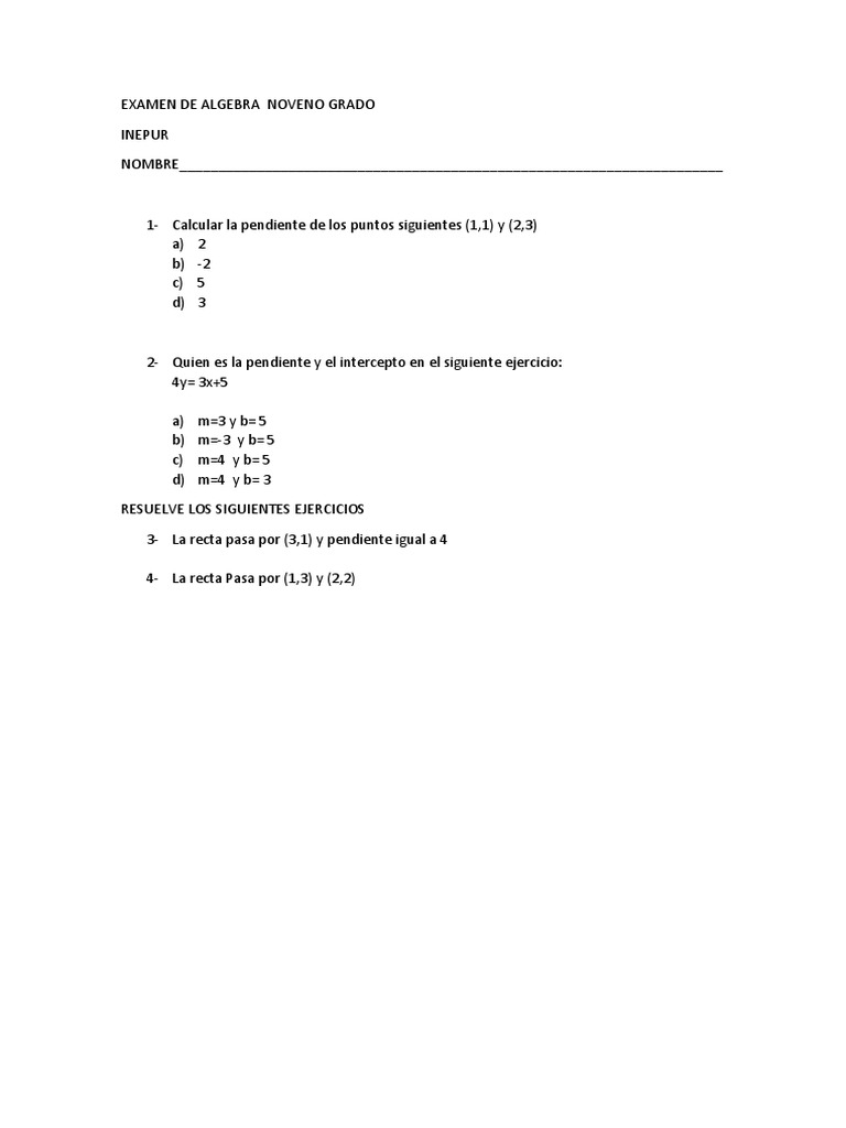Hojas De Trabajo De álgebra 1 De Cscope, Noveno Grado Cuaderno De