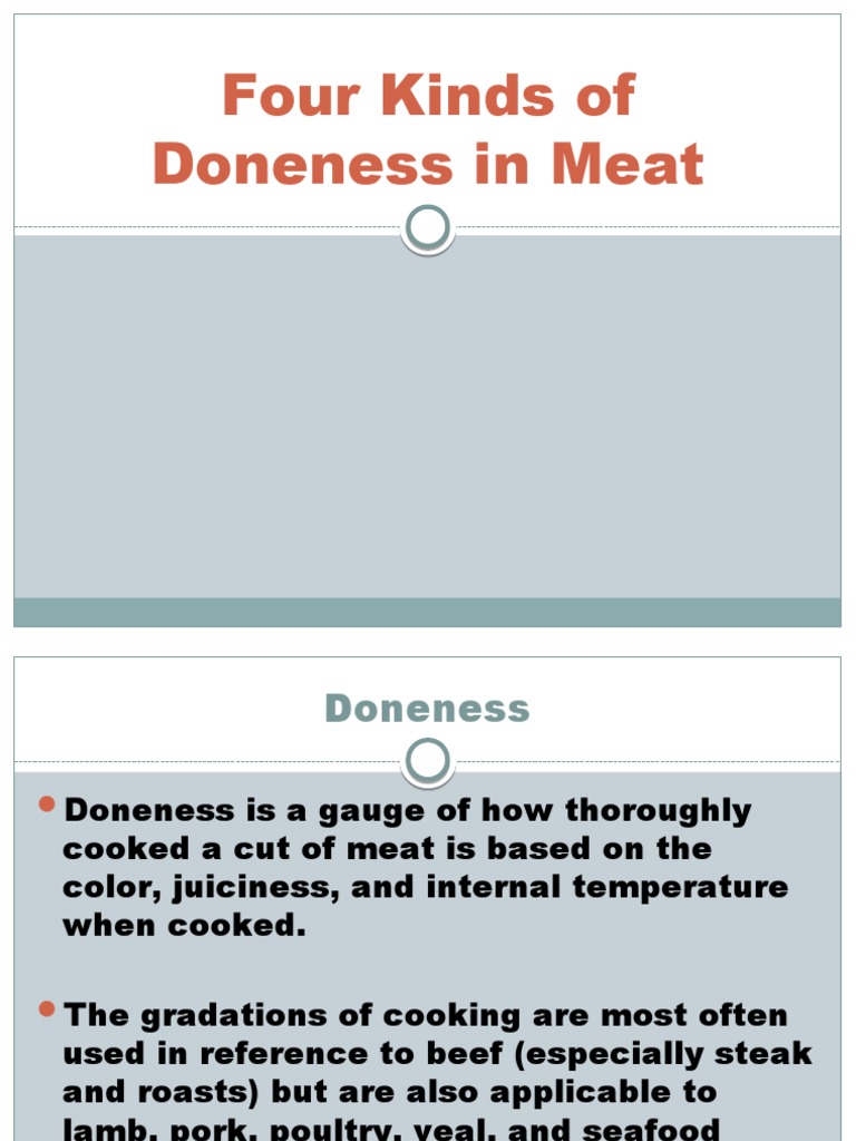 Four Kinds of Doneness in Meat | PDF