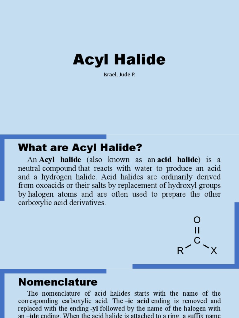 11acyl Halideisrael Jude P. | PDF | Ester | Carboxylic Acid