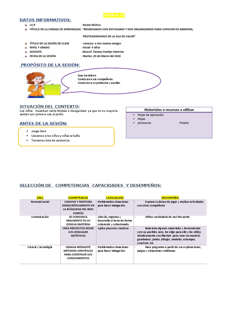 Sesion Inicial 2020 | PDF | Maestros | Aprendizaje