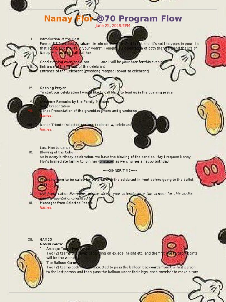 70th Birthday Emcee Script | PDF