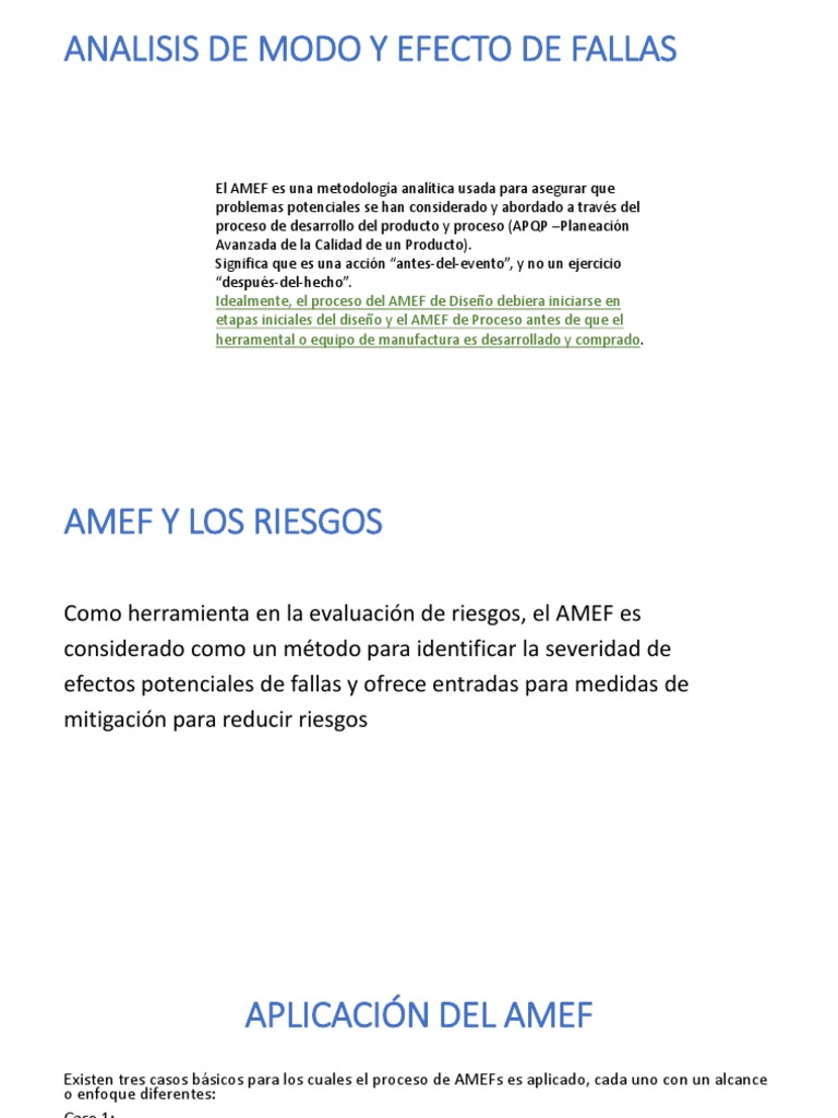Presentación Amef | PDF | Ingeniería de confiabilidad | Diseño