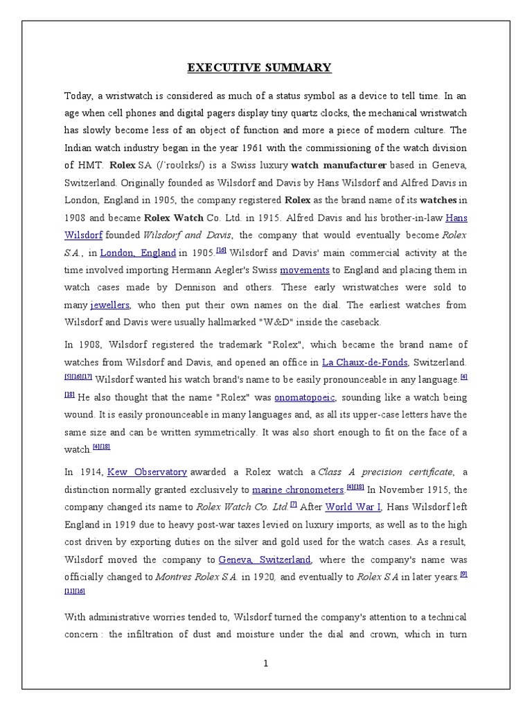 Marketing-Strategy-of-Rolex Watches | PDF | Brand | Watch