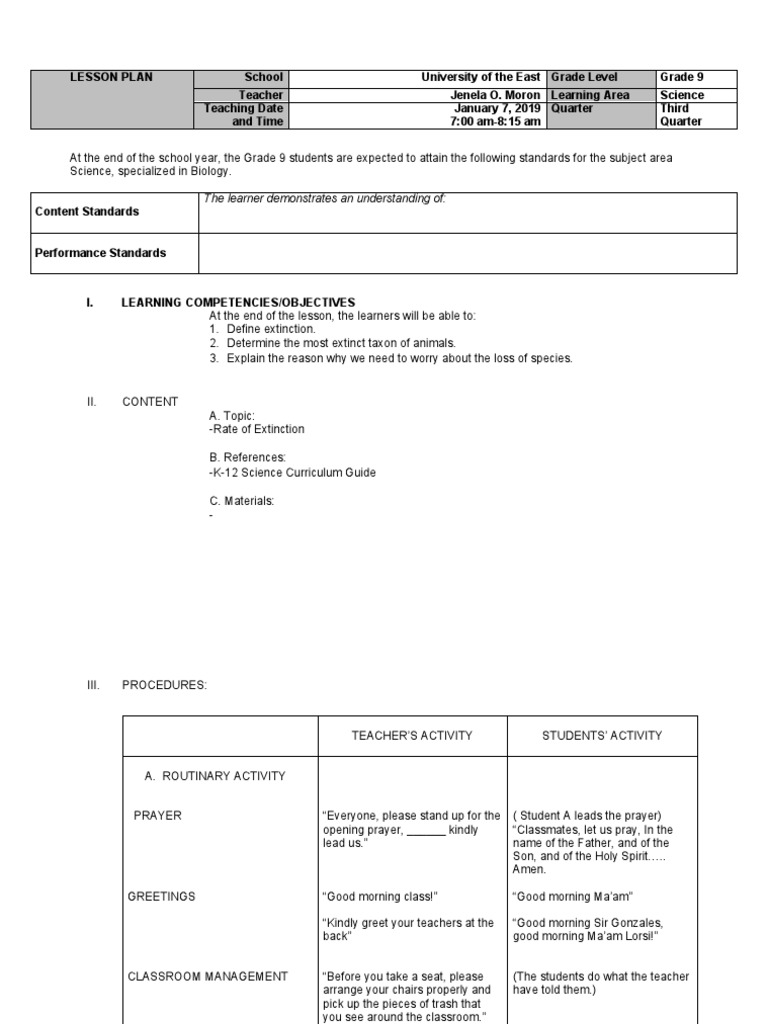 LESSON PLAN For DIGESTIVE SYSTEM | PDF | Lesson Plan | Teachers