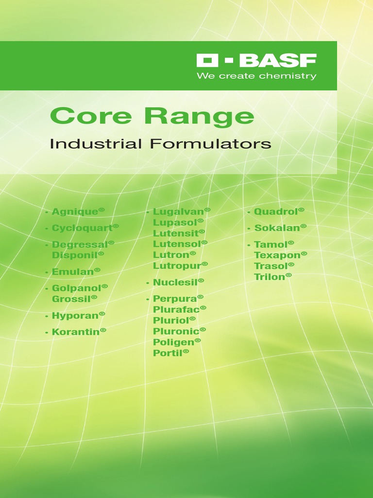 Core Range - Industrial Formulators PDF | PDF | Surfactant ...