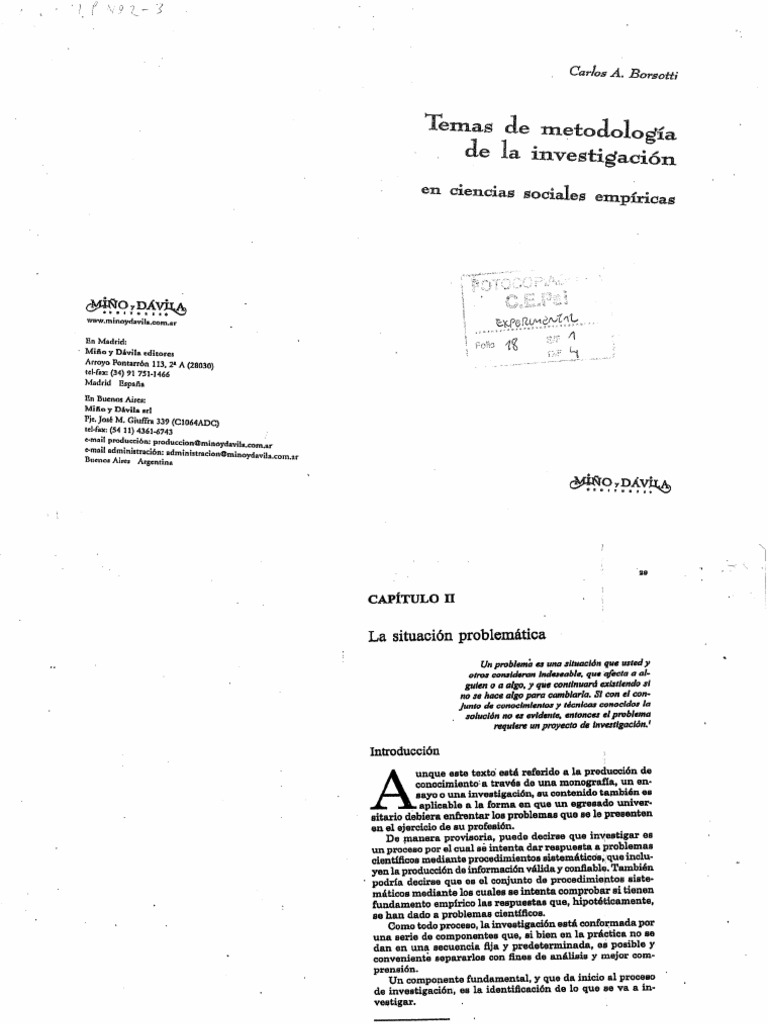 Borsotti (2007) - Temas de Metodología de La Investigación en Ciencias Sociales y Empíricas. Cap ...