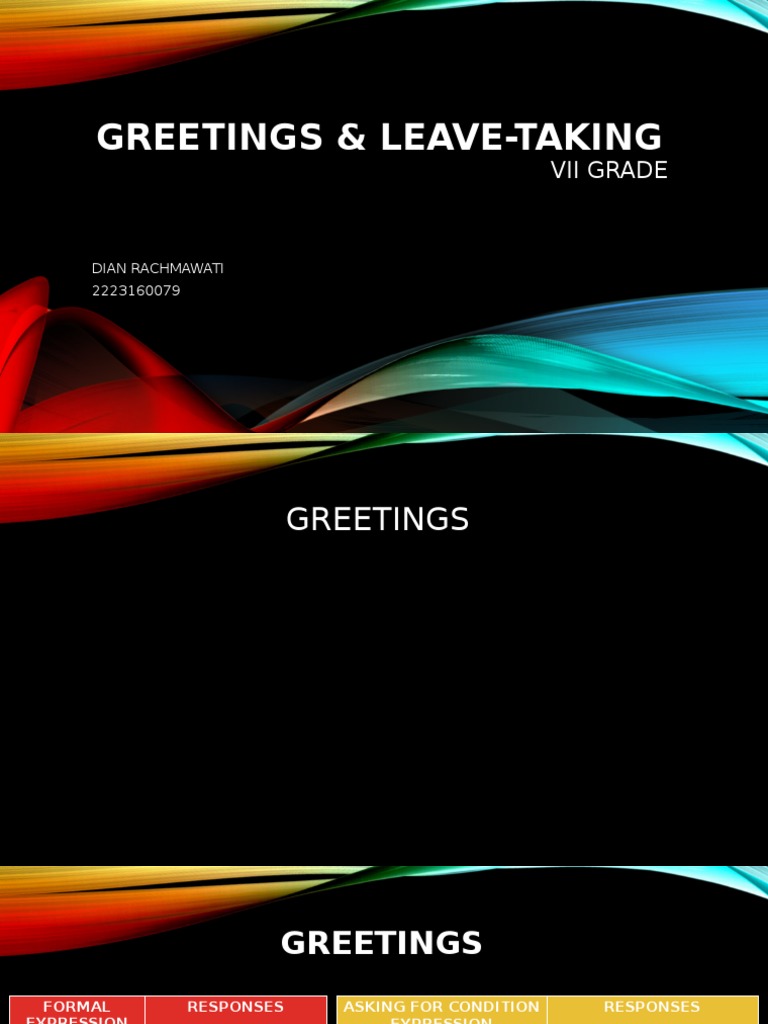 Micro Teaching - Greetings & Leave-Taking | PDF