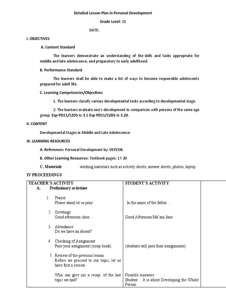 DLP Perdev Cot 1 | PDF | Lesson Plan | Learning