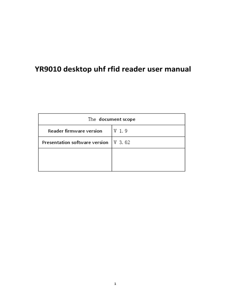 YR9010 UHF RFID Reader Manual | PDF | Radio Frequency Identification ...