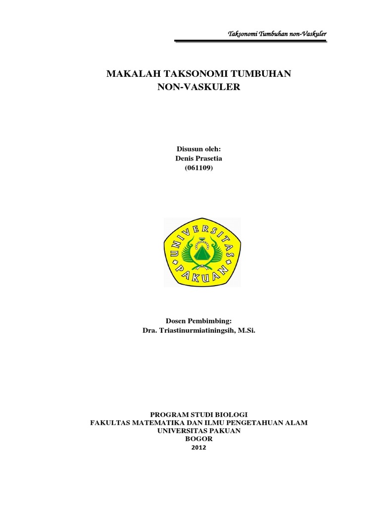 Taksonomi Tumbuhan Non-Vaskuler | PDF | Kesehatan Holistik | Sains ...