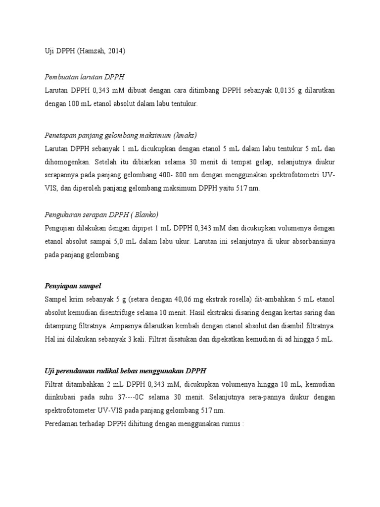 Uji DPPH | PDF | Seni & Disiplin Bahasa | Kesehatan Holistik